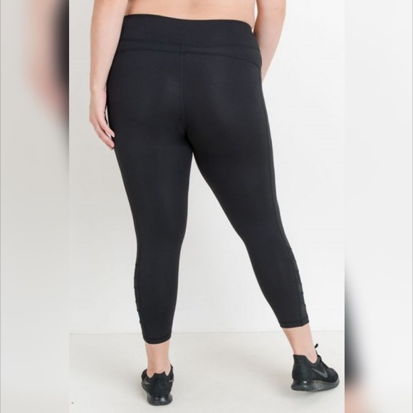 Mono B | Pants & Jumpsuits | Plus Triple Slanted Mesh Full Leggings ...